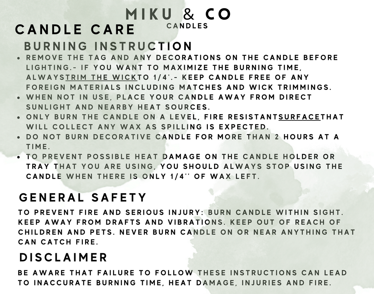 White Tea and Ginger Natural Wax Candle – Miku and Co